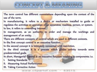 Managerial Control By Rajendra Nath Naik | PPTX