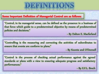 Managerial Control By Rajendra Nath Naik | PPTX