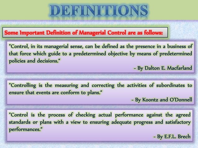 Managerial Control By Rajendra Nath Naik | PPTX