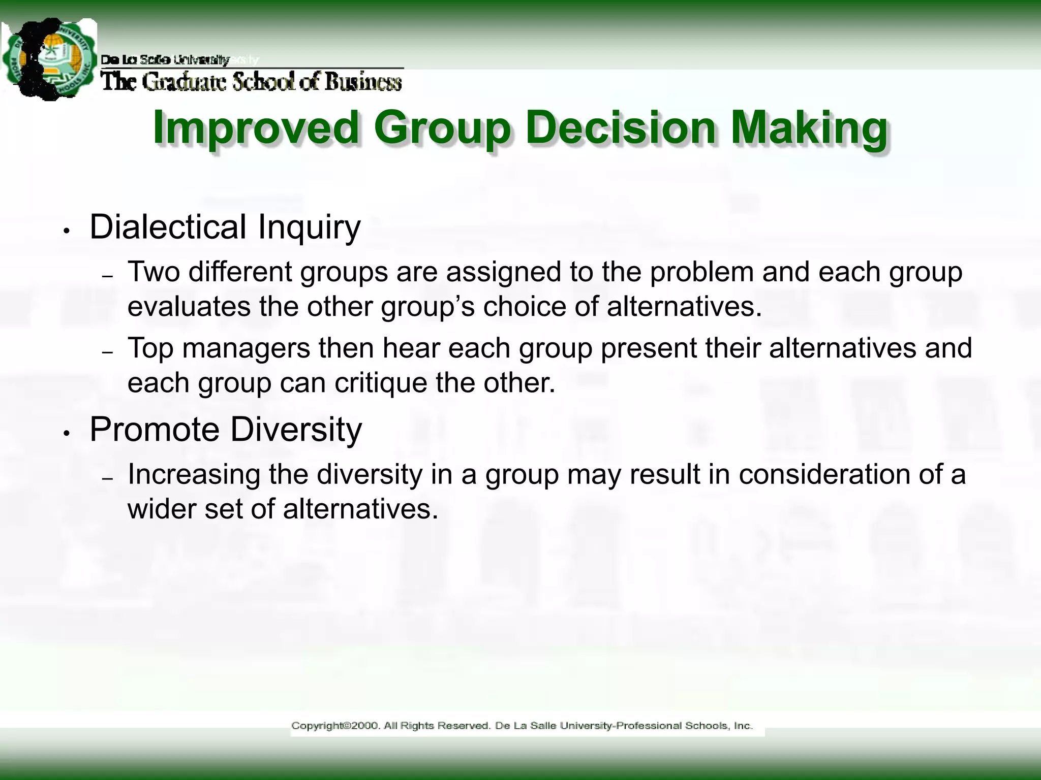 Managerial decision making | PDF