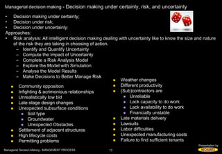 Managerial Decision Making - MANAGEMENT PROCESS | PDF