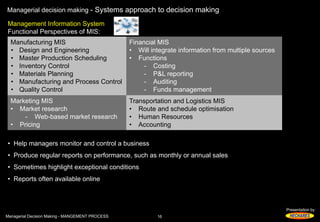 Managerial Decision Making - MANAGEMENT PROCESS | PDF