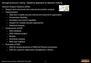 Managerial Decision Making - MANAGEMENT PROCESS | PDF