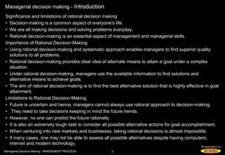 Managerial Decision Making - MANAGEMENT PROCESS | PDF