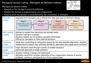 Managerial Decision Making - MANAGEMENT PROCESS | PDF