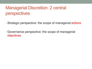 Managerial discretion by yuliya_ponomareva | PPTX | Business ...