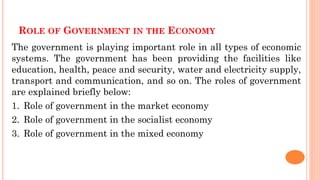 Role of Government in Market | PDF