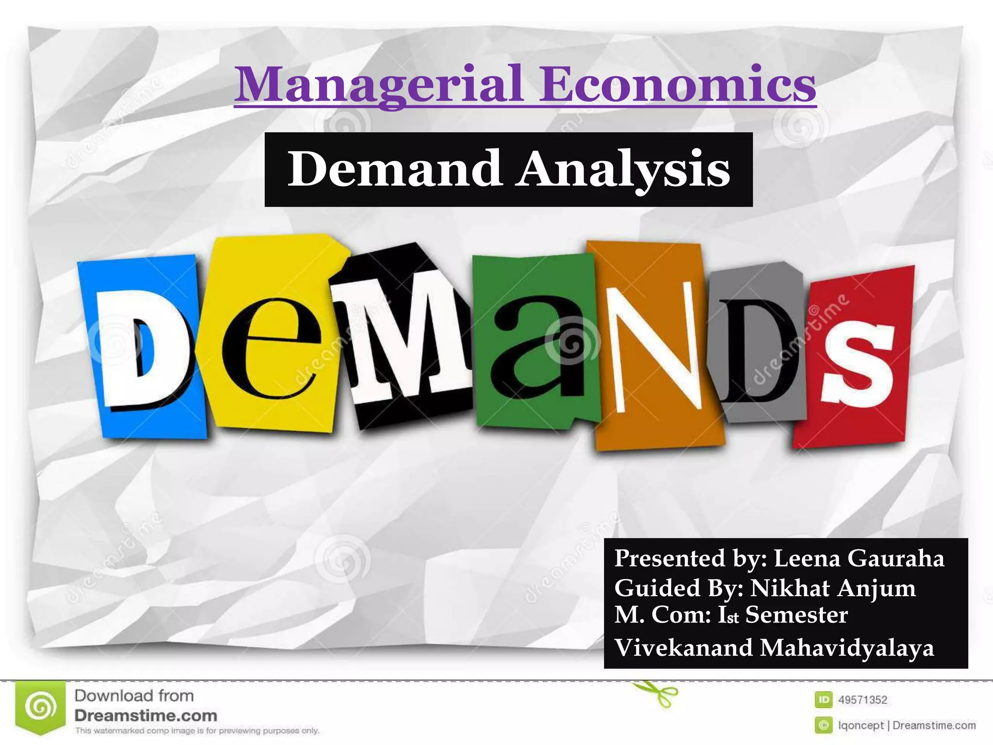 Ppt on Demand Analysis, Presentation on Demand Analysis, Managerial ...