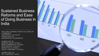 Sustained Business Reforms and Ease of Doing Business in India | PPT