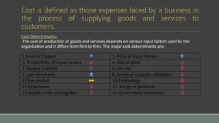 Managerial Economics - determinants of cost.pptx