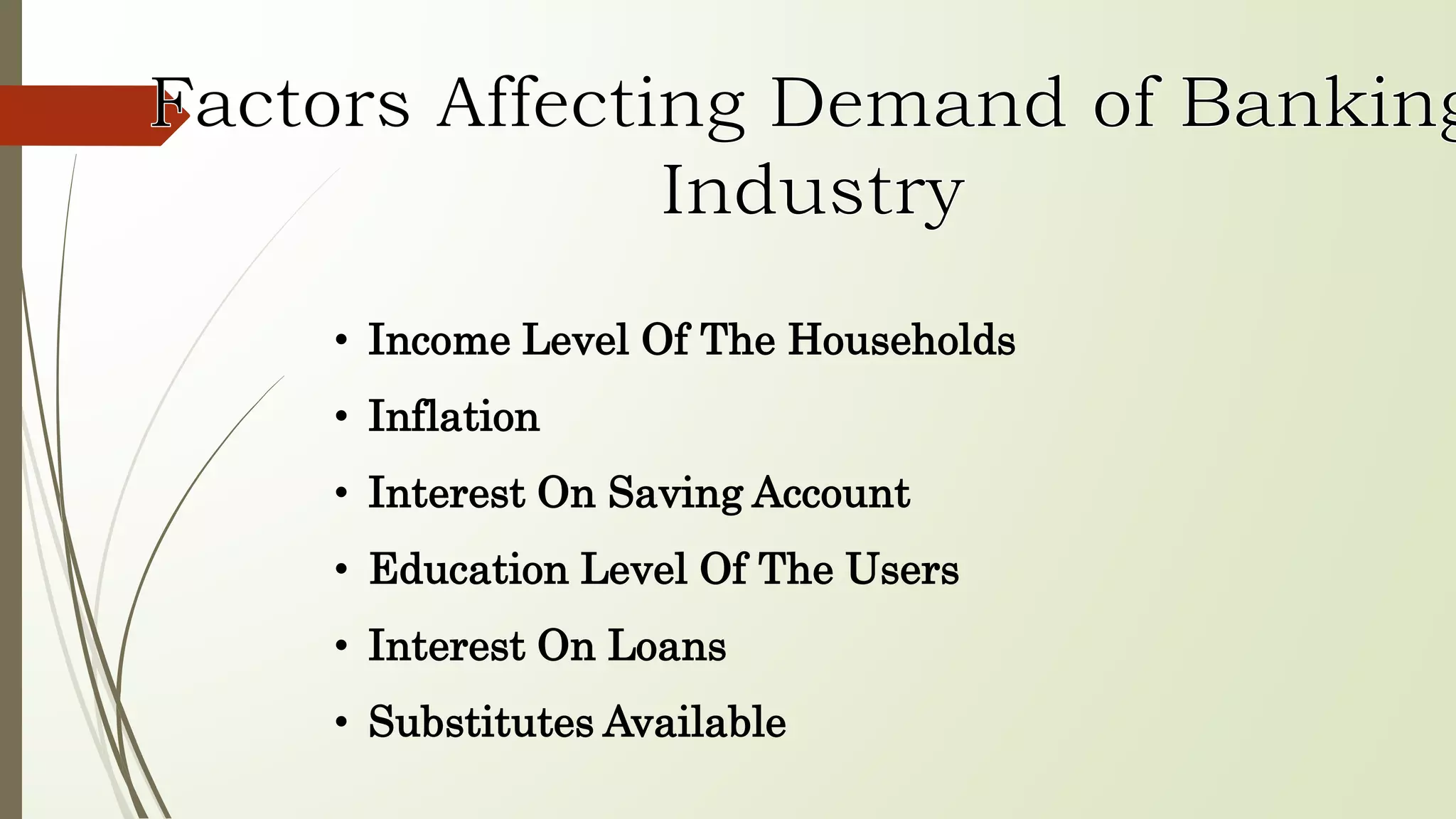 Factors affecting demand and supply of banking industry | PPTX