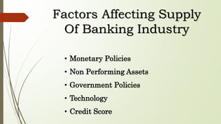 Factors affecting demand and supply of banking industry | PPTX