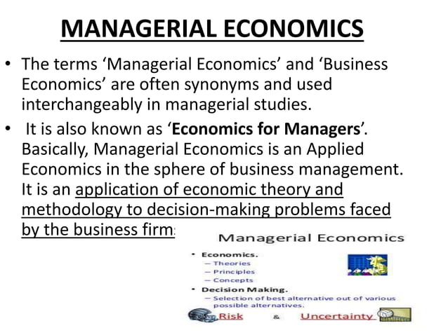 Managerial Economics- Introduction,Characteristics and Scope | PPTX ...