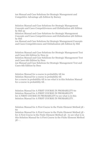 Managerial economics, 7th edition william f. samuelson test banks and ...