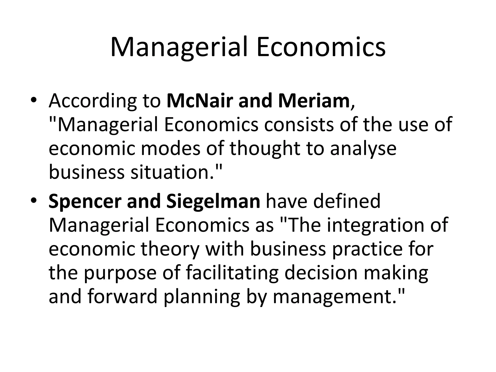 Managerial Economics Introduction | PPTX