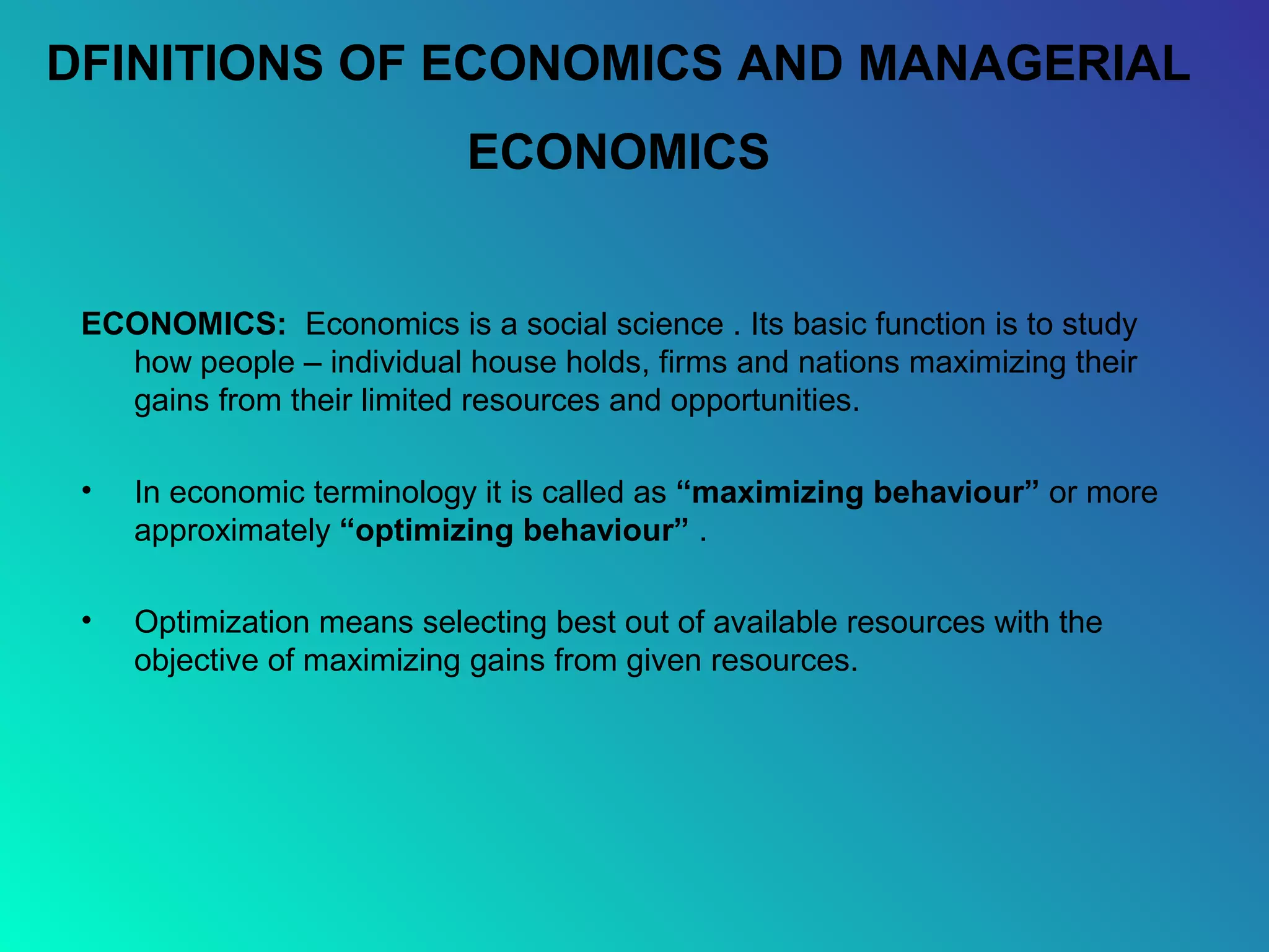 Managerial economics introduction | PPT