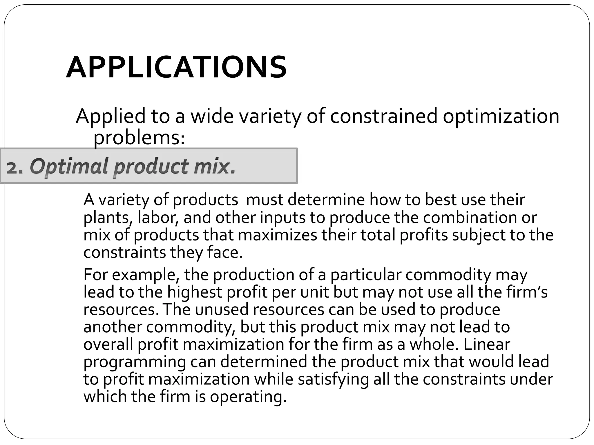 Managerial economics linearprogramming | PPTX