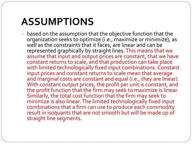 Managerial economics linearprogramming | PPTX | Business Accounting ...