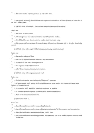 Managerial_economics_quize.docx | Business Accounting & Finance | Business
