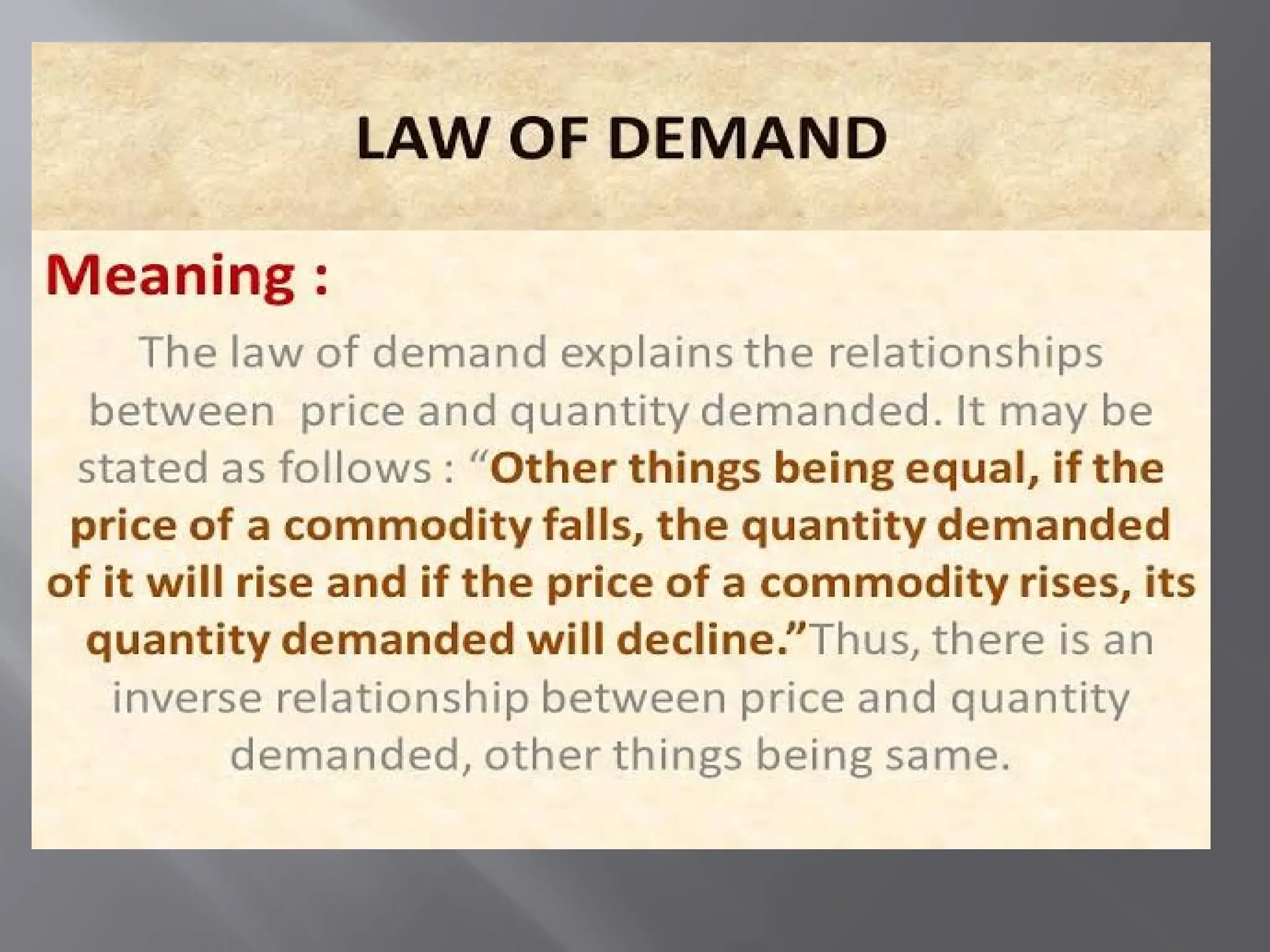 Managerial Economics UNIT-2.pptx law of demand | PPT