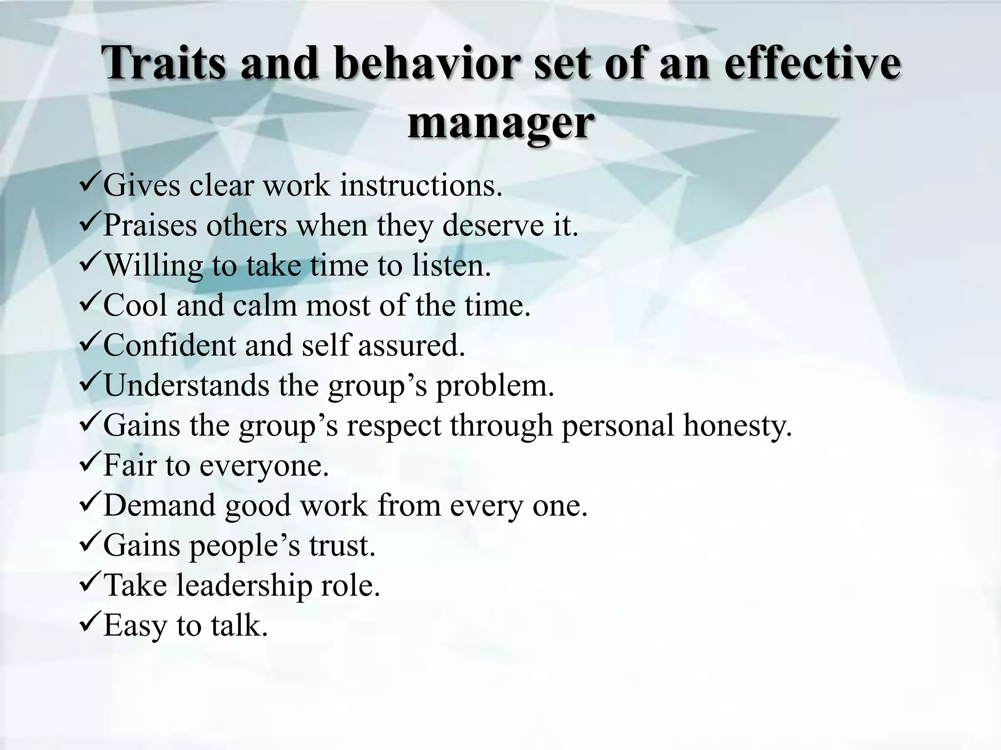 Managerial effectiveness, qualities of effective managers,decision ...