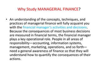 Managerial Finance introduxtion to the world of finance | PPT