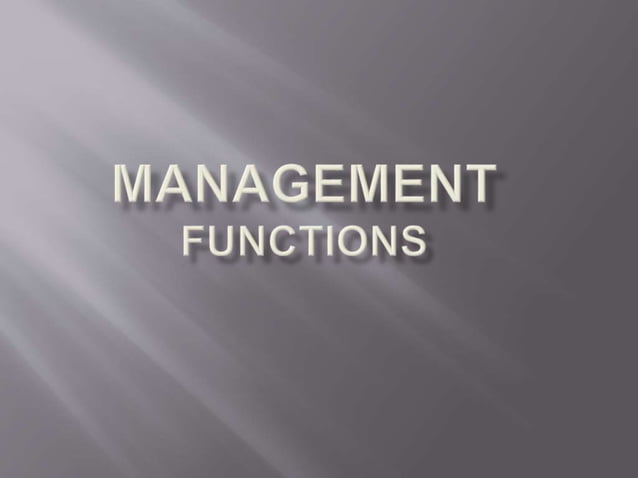 Managerial functions | PPTX
