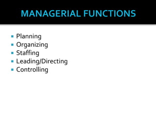 Managerial functions | PPTX
