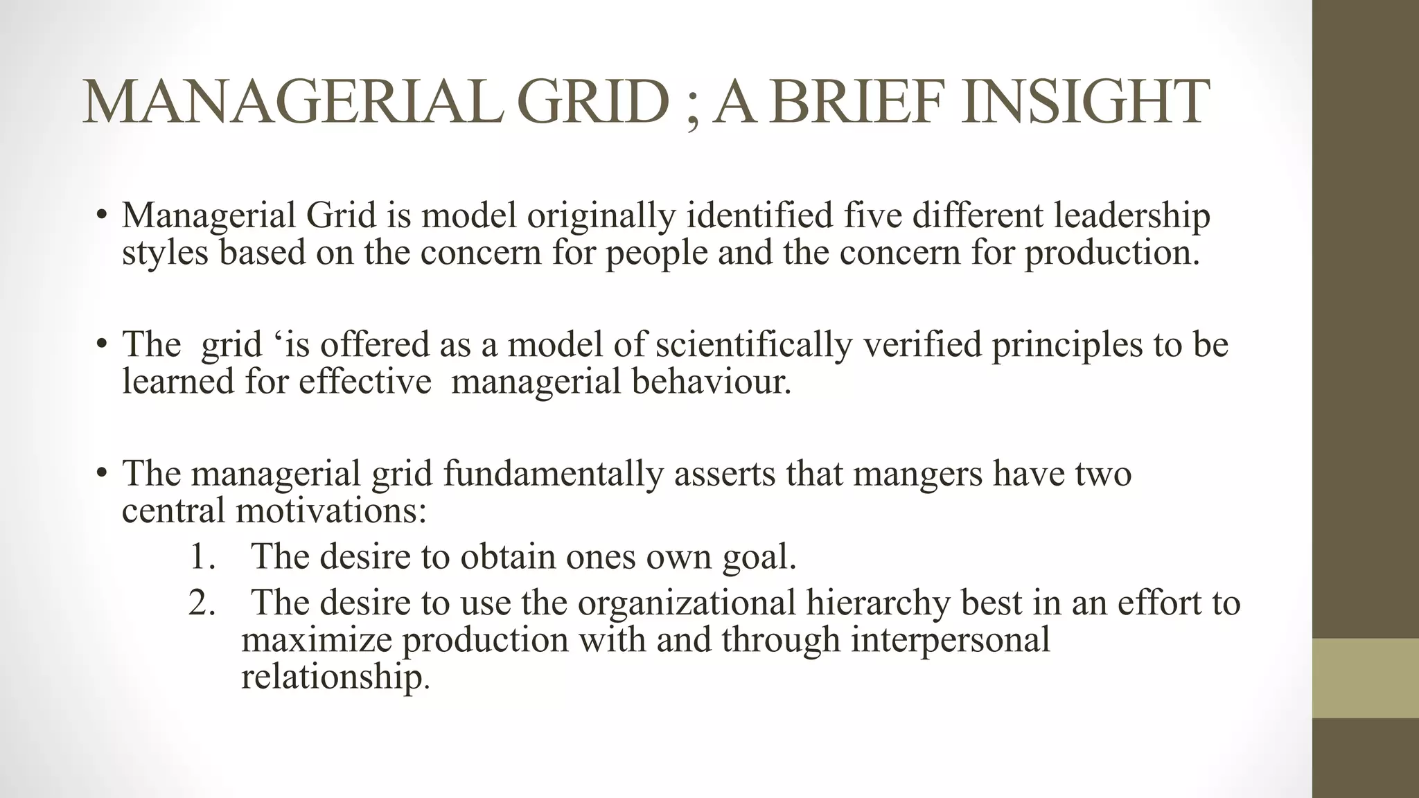 Managerial grid theory ppt | PPTX