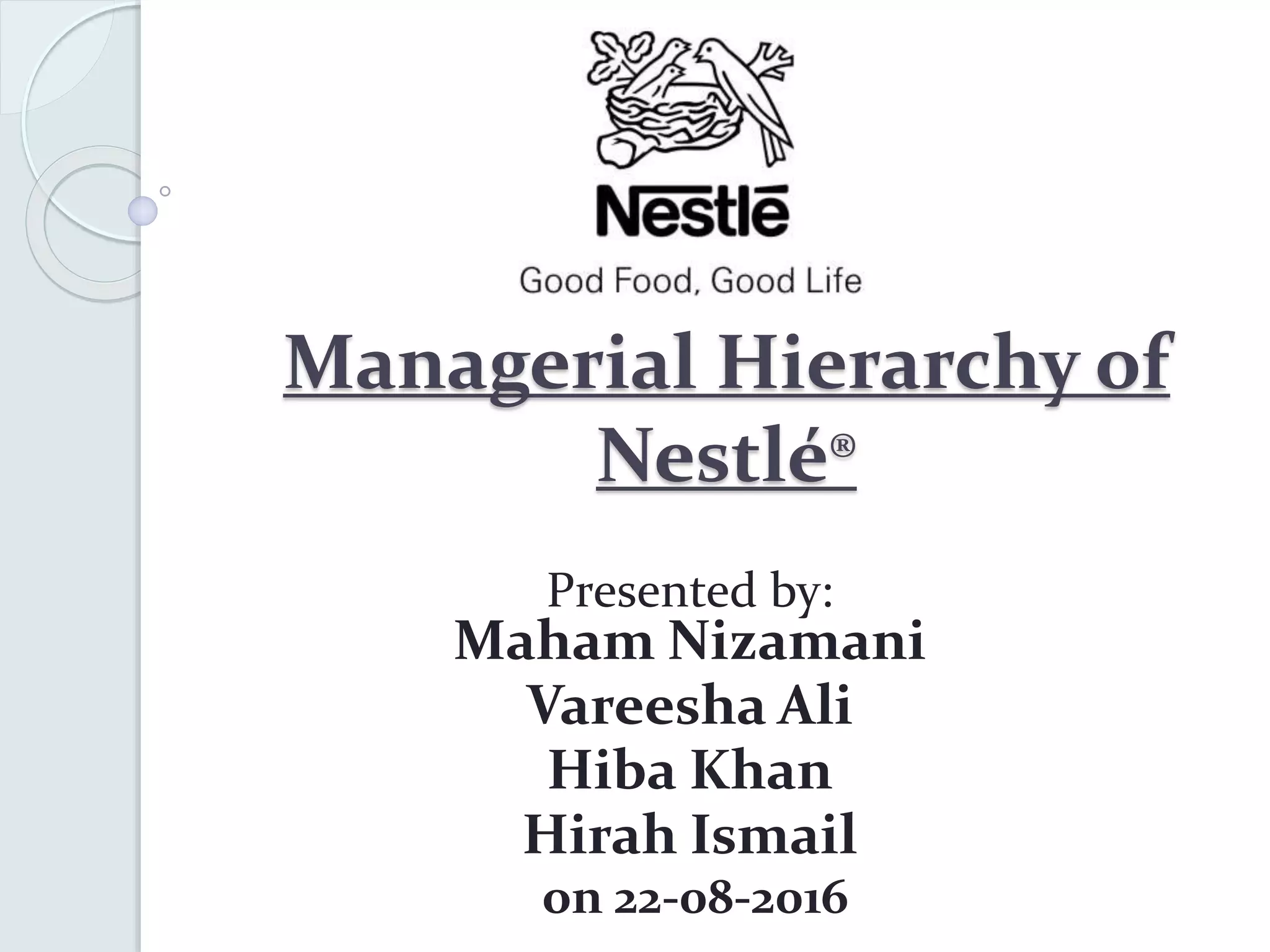 Managerial Hierarchy of Nestle | PPTX