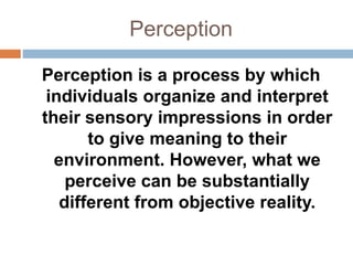 Managerial implications of perception | PPTX