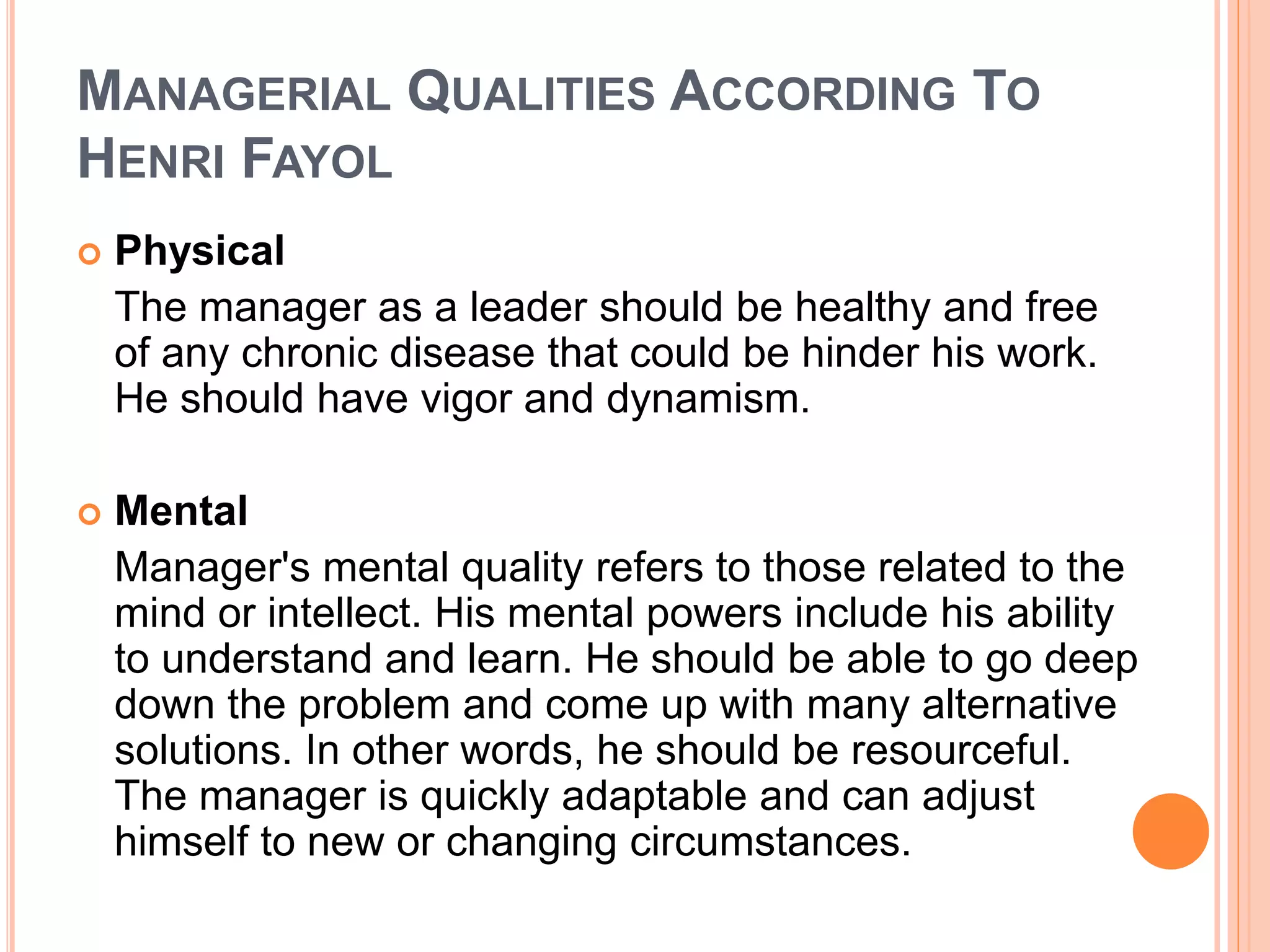 Managerial Qualities Henry fayol & Fulmer | PPT