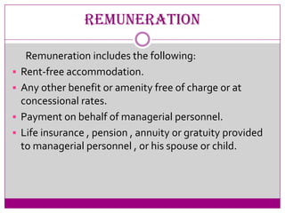 Managerial remuneration | PPTX