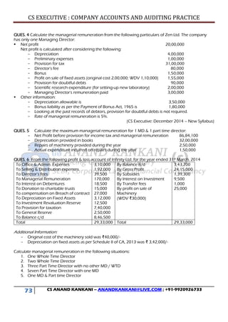 Managerial Remuneration | PDF