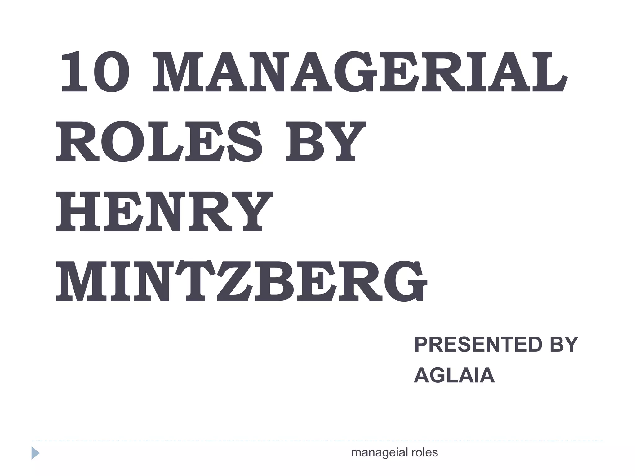 Managerial roles | PPTX