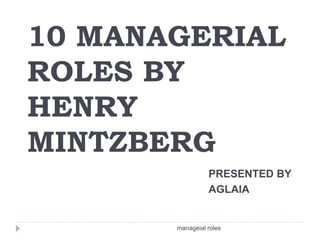 Managerial roles | PPTX