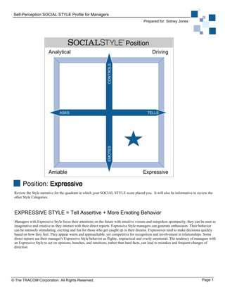 Managerial self perception social style & versatility profile | PDF