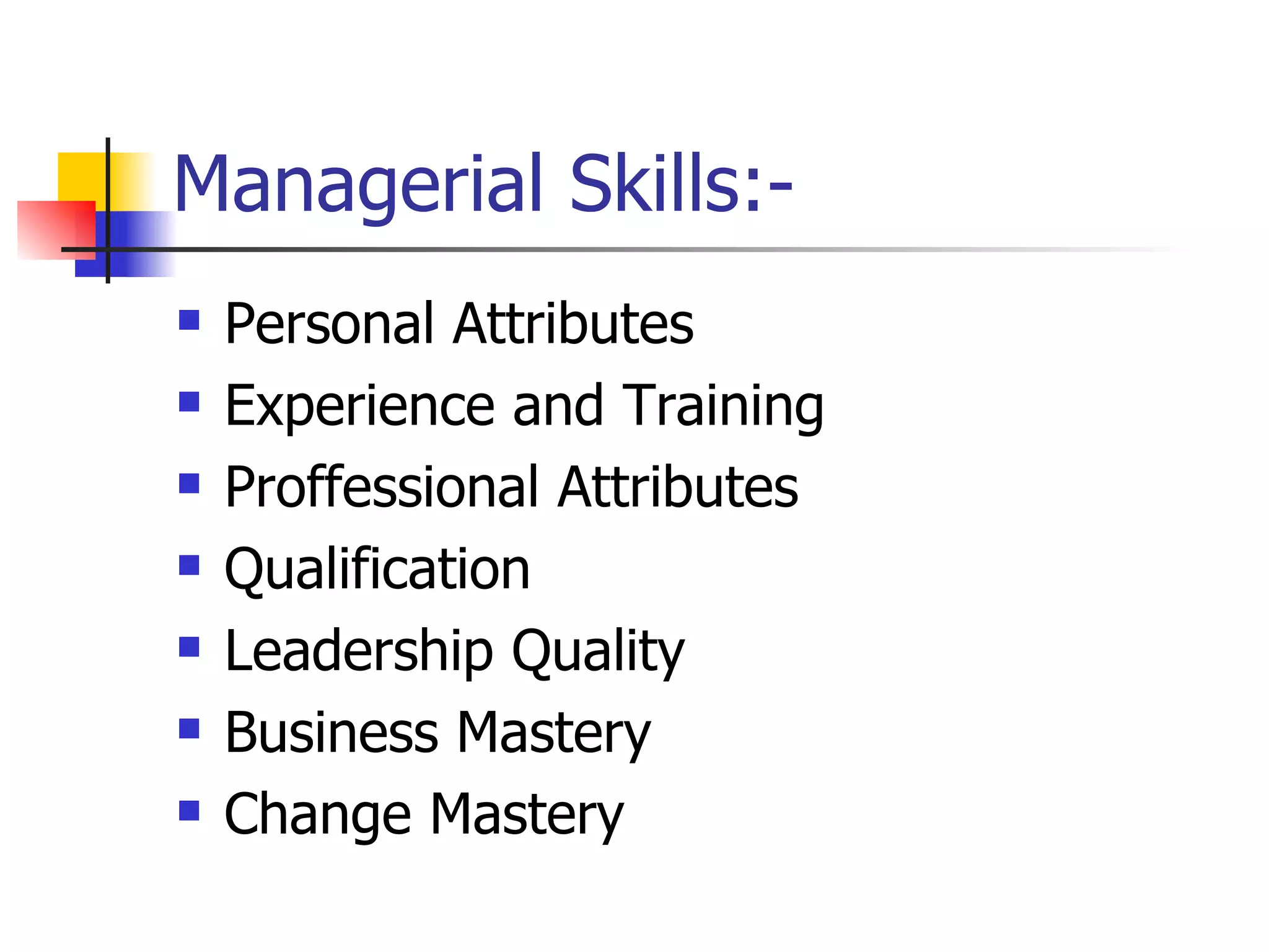 Managerial skills | PPT