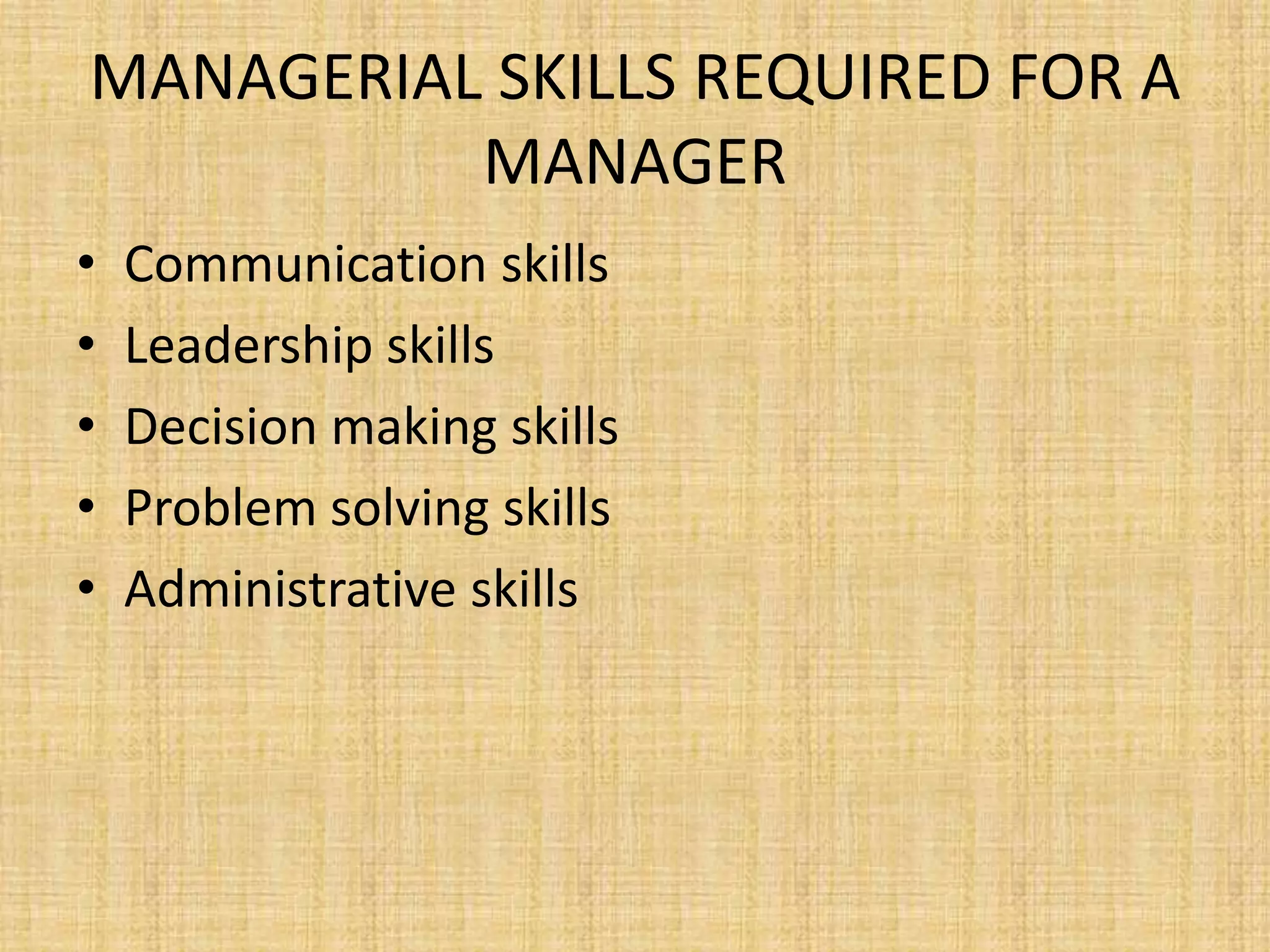 Managerial skills | PPTX