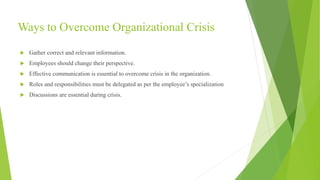 Managerial skills - Crisis Management by Organization | PPT