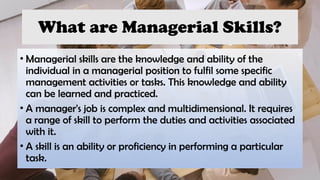 Managerial Skills & Principles of Management | PPTX