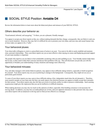 Managerial social style concepts course with multi rater profile | PDF