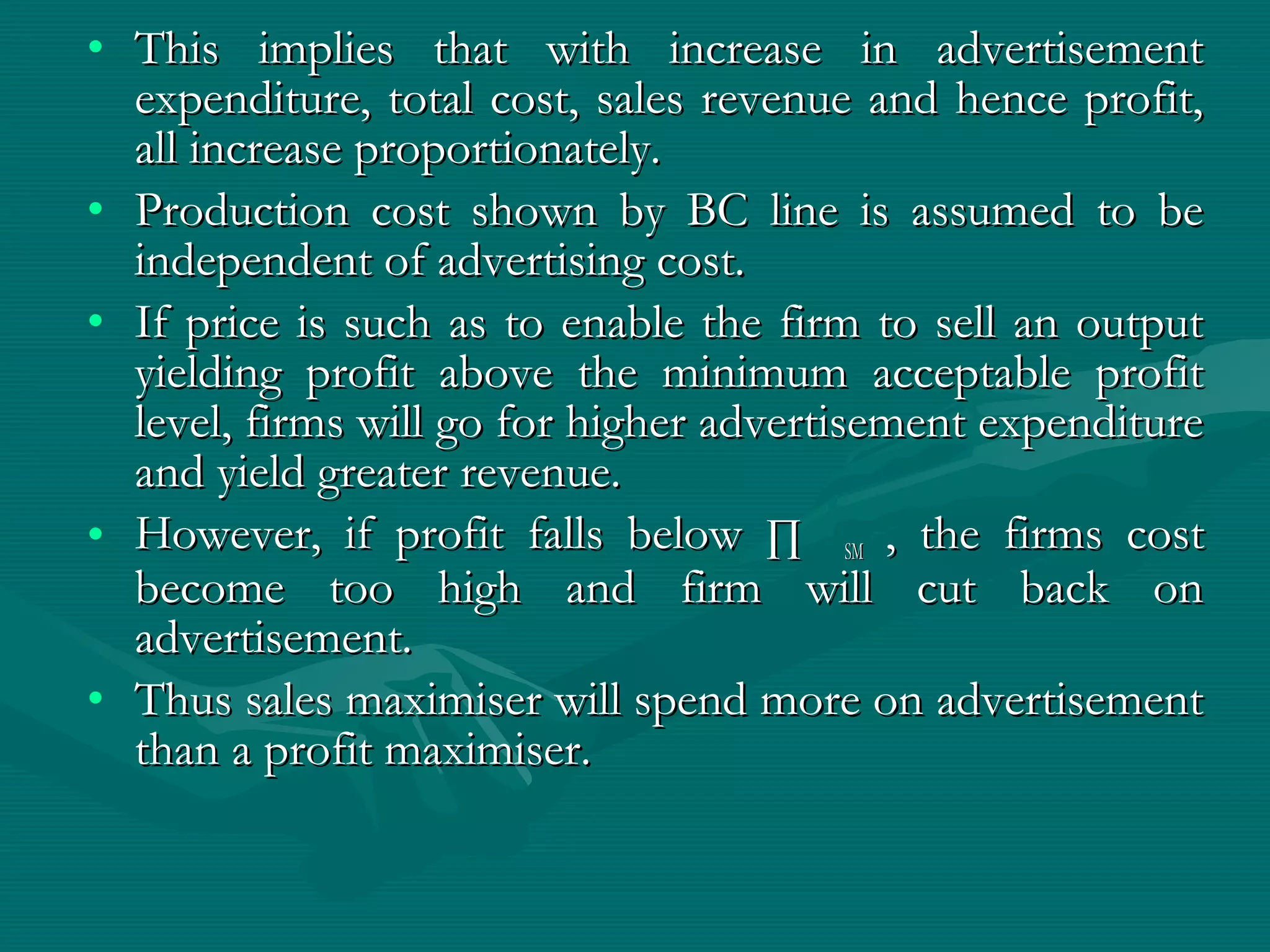 Boumals theory of sales maximisation | PPT