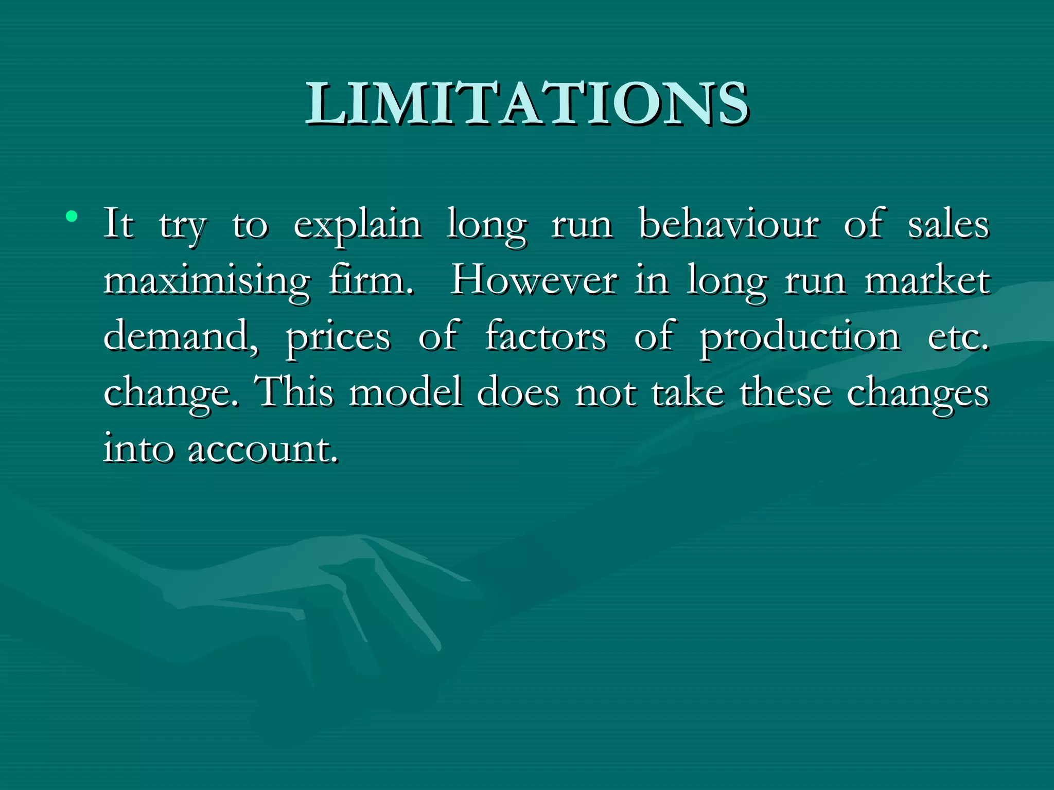 Boumals theory of sales maximisation | PPT