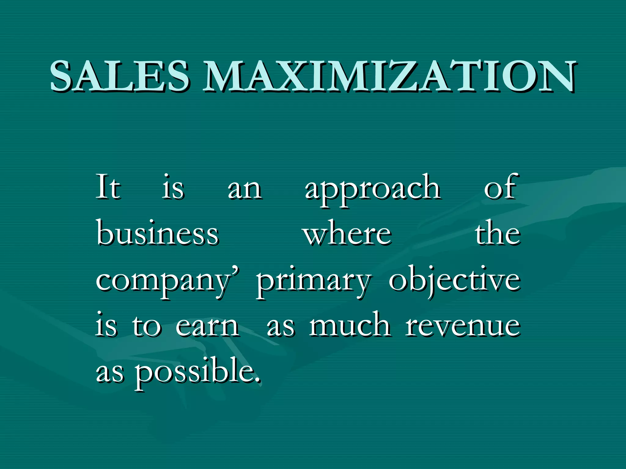 Boumals theory of sales maximisation | PPT