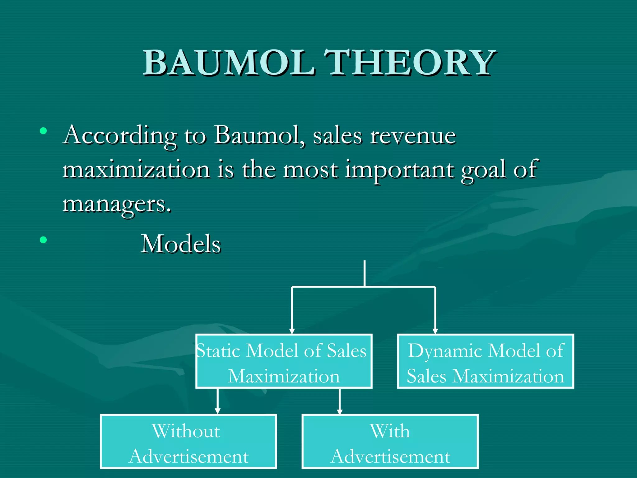 Boumals theory of sales maximisation | PPT