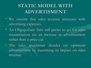 Boumals theory of sales maximisation | PPT