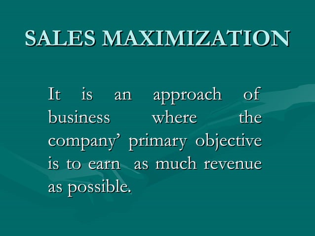 Boumals theory of sales maximisation | PPT