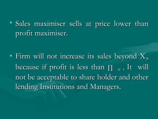 Boumals theory of sales maximisation | PPT
