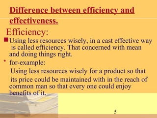 Manager, leader, efficiency and efffectiveness | PPT